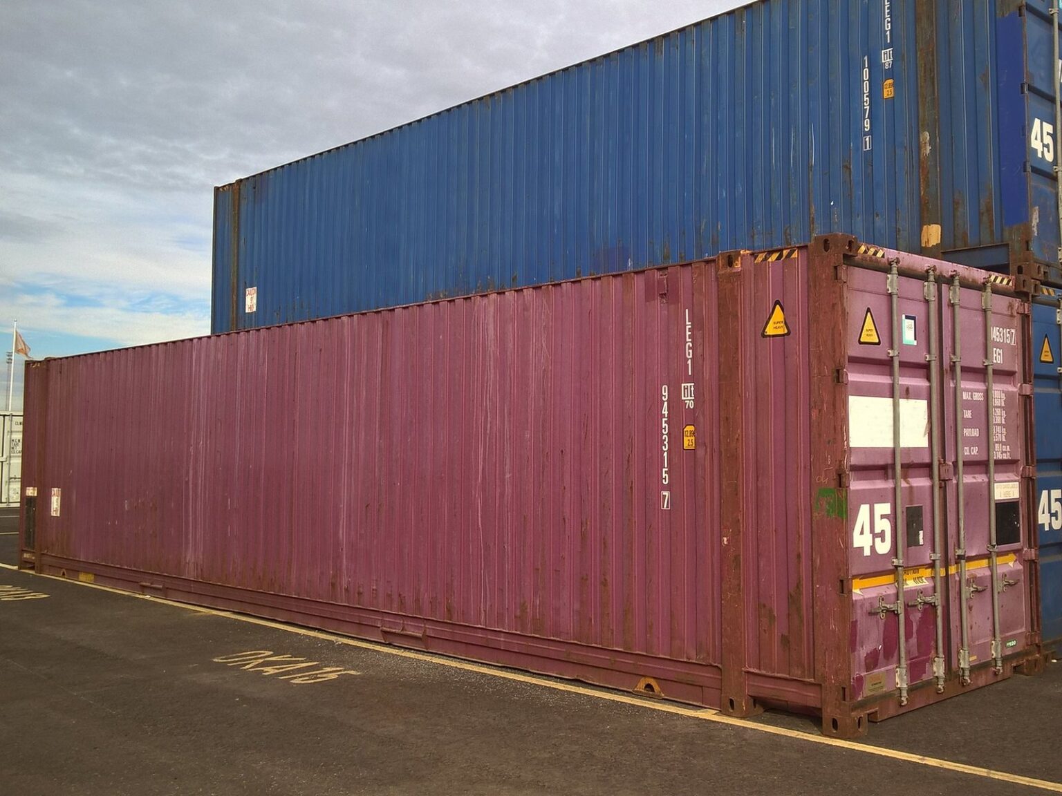45ft High Cube Blue Shipping Container – Abc-Containers